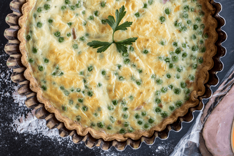 Simple Family Friendly Ham & Pea Quiche – TwinPickle