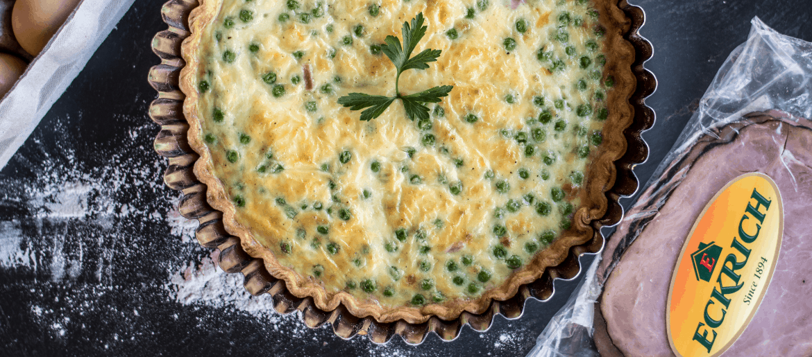 Simple Family Friendly Ham & Pea Quiche - TwinPickle